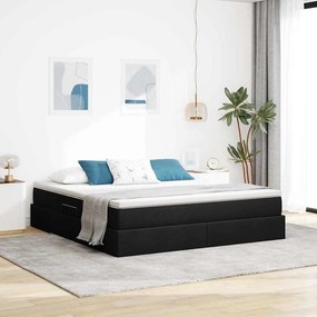 Postel s úložným prostorem a matrací Černá 160 x 200 cm 3370238