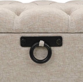 Úložná lavice s opěradlem 110 cm krémová textil 339298
