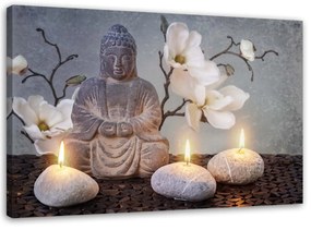 Gario Obraz na plátně Buddha a svíčky Rozměry: 60 x 40 cm, Provedení: Obraz na plátně