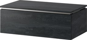 Závěsná skříňka pod umyvadlo Letto 02 80 cm černý beton