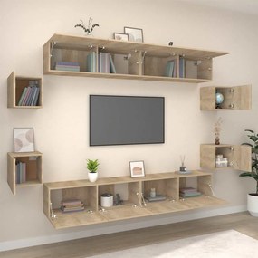 8dílný set TV skříněk dub sonoma kompozitní dřevo 3114224