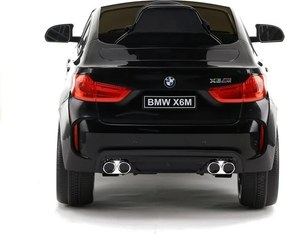 LEAN CARS Elektrické autíčko BMW X6, černé, kůže a EVA kola