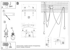 Černé závěsné svítidlo 300x300 cm Spider - Sollux