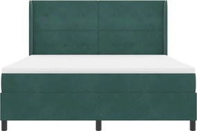 Postel s boxspringem s čelo Tmavě zelená 180 x 200 cm samet 3342023
