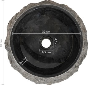 vidaXL Marketos Umyvadlo 40 x 12 cm mramor černé