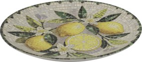 Talíř Chartres z kameniny s mozaikou a motivem citronů – Ø 21*2,5 cm