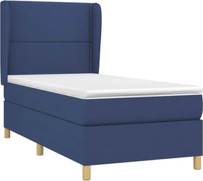 Box spring postel s matrací modrá 100 x 200 cm textil 3128427
