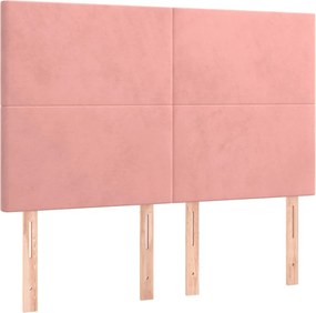 Box spring postel s matrací růžová 140x190 cm samet 3137724