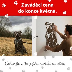 dřevo života Dřevěná dekorace pejska z vaší fotografie Zvolte barvu dekoru: Wenge, Delší strana: 40