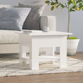 Konferenční stolek lesklý bílý 55 x 55 x 42 cm kompozitní dřevo