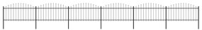 Zahradní plot s kopím nahoře ocelový 1005 x 150 cm černý 277735