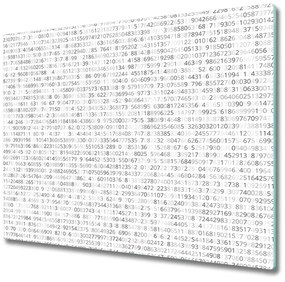 Skleněná krájecí deska Binární kód 60x52 cm