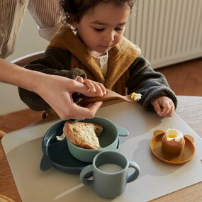 LIEWOOD Sada dětského nádobí Vivi Rabbit Blue, modrá barva, plast