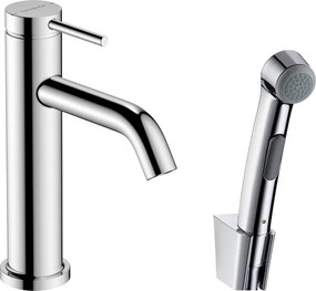 Hansgrohe Tecturis S, páková umyvadlová baterie 110 s ruční sprchou Bidette, chromová, HAN-73211000