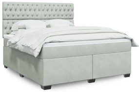 Box spring postel s matrací světle šedá 180x200 cm samet 3293284