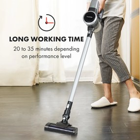 Klarstein Clean Butler 4G Silent, akumulátorový vysavač, 16 kPa, 0,8 l, HEPA10, černý