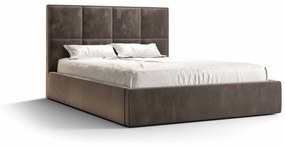 Manželská postel 180 cm Gino (hnědá) (s roštem a úložným prostorem). 1046941