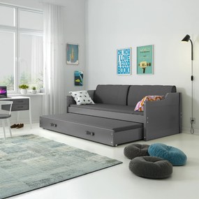 SMB Dětská výsuvná postel DAVE, 90x200 cm Barva: Modrá, Dekor: Grafit