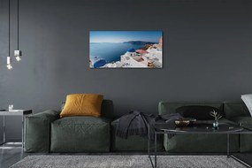 Obrazy na plátně Řecko sea panorama budov 100x50 cm
