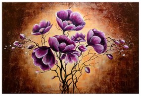 Gario Ručně malovaný obraz Rostoucí fialové květy Rozměry: 120 x 80 cm