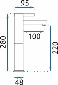 Rea Polo - Vysoká umyvadlová baterie, Černá-Zlatá, REA-B9978
