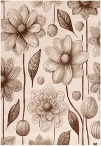 Koberec FD Lida Daisies tmavě béžový