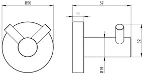Deante Jasmin, 2-háček na ručníky, chromová, DEA-ADJ_0121