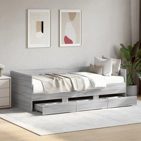 Válenda se zásuvkami bez matrace šedá sonoma 100 x 200 cm 3280816
