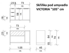 Komoda do koupelny Victoria divoký dub