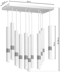 LED Lustr na lanku CASTRO 11xG9/7W/230V