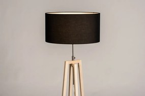 Stojací designová lampa Paola Black Maison and Natur Wood