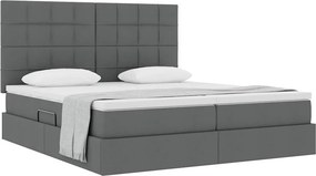 Postel s úložným prostorem Tmavě šedá 200 x 200 cm Textil 3372204