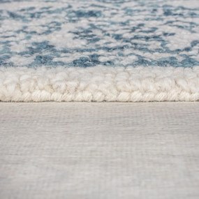 Kusový koberec Wool Loop Yasmin Ivory/Blue, 120x170, modrá, kancelária, Flair Rugs