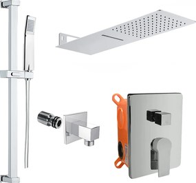 Mereo Mereo, Sprchová sada s podomítkovou baterií - 3-cestná - hranatý kryt, CB60157C1N