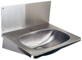 Sanela - Umyvadlo 595x445 mm, s přepadem, otvor pro baterii, nerez SLUN 02
