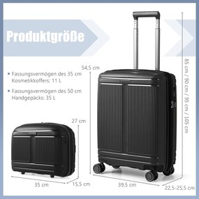 Costway Sada 2 kusových zavazadel včetně 20" pouzdra na příruční zavazadlo a 14"