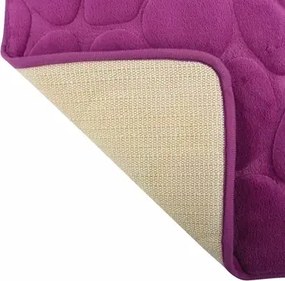 MSV PEBBLES koupelnová předložka 40 x 60 cm fialová / polyester, PU pě