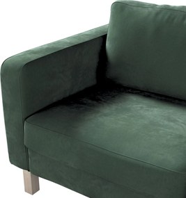 Potah na pohovku IKEA  Karlstad 2-místná, nerozkládací, krátký barva zelená látka lesklé, sametová