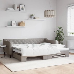 Válenda s přistýlkou taupe 90 x 200 cm textil 3197429