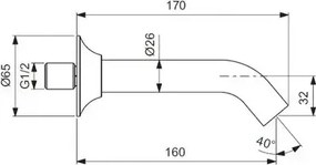Ideal Standard Vanová vpusť Magnetic Grey / Vanová vpusť / Nástěnná mo