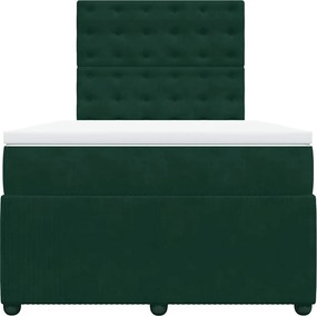 Box spring postel s matrací tmavě zelená 120x190 cm samet 3294601