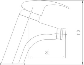 Aqualine Kasiopea 1107-03 bidetová baterie stojánková páková