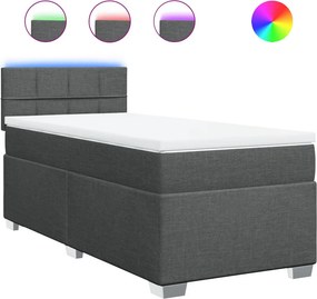 Box spring postel s matrací tmavě šedá 80 x 200 cm textil 3288016