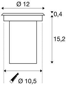 SLV 229320 Dasar 80 zápustné svítidlo do země 1xGU10 nerez, s nastavitelným směrem svícení, prům. 12cm, IP67