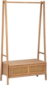 Věšák na oblečení se skříňkou na boty TIRIA, vídeňský plech, 162 cm