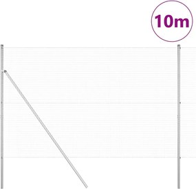 Zemní upevnění svařované drátěné ploty 10 x 1,6 m Stříbrná 3351589