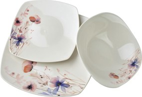 Porcelánová jídelní sada LEA Delicate 18 ks bílá/růžová