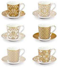 Porcelánové šálky ve zlaté barvě v sadě 6 ks My Coffee – Tescoma