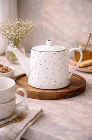 Bílá porcelánová konvička se srdíčky Lovely Day - 23*14*14 cm / 1000 ml