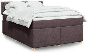 Box spring postel s matrací tmavě hnědá 140x200 cm textil 3289013